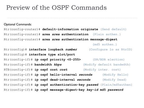 Ppt Preview Of The Ospf Commands Powerpoint Presentation Free