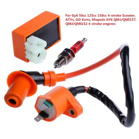 Cdi Box 6 Pin Ignition Coil Spark Plug For Gy6 50cc 125cc 150cc 4