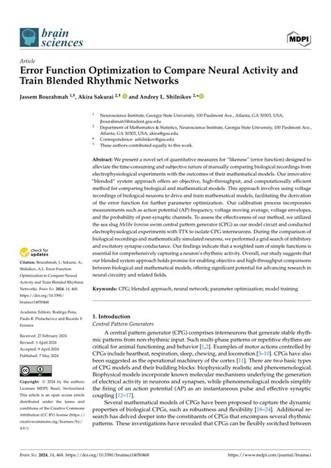 Pdf Error Function Optimization To Compare Neural Activity And Train