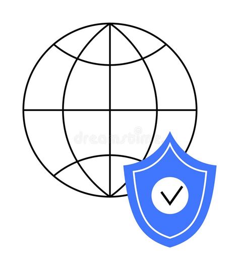 Globe With Shield Icon Representing Global Security And Data Protection Stock Vector