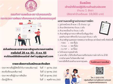 กรมกิจการสตรีและสถาบันครอบครัว เปิดรับสมัครเจ้าหน้าที่ช่วยปฏิบัติงาน ปริญญาตรี หลายสาขา