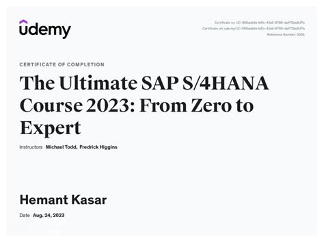 Hemant Kasar On Linkedin Learningjourney Tcs Tcser Sapcommunity Udemycertification S4hana