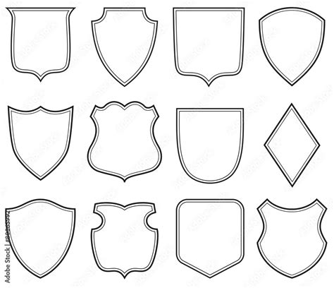 Collection Of Heraldic Shield Shapes Stock Vector Adobe Stock