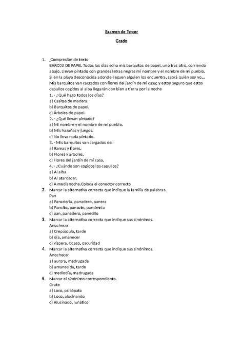 Examen De Tercer Ssssssssssssssssssssssssssssssssssssssssssssssssssss