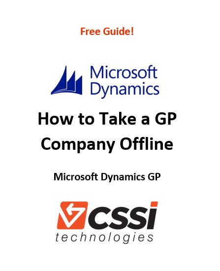 How To Take A Dynamics GP Company Offline Dynamics GP Support In PA