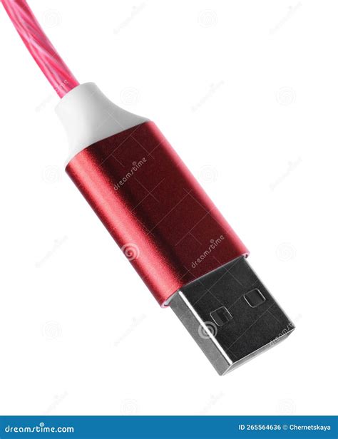 Red USB Cable Isolated On White Modern Technology Stock Photo Image Of Charger Cellphone