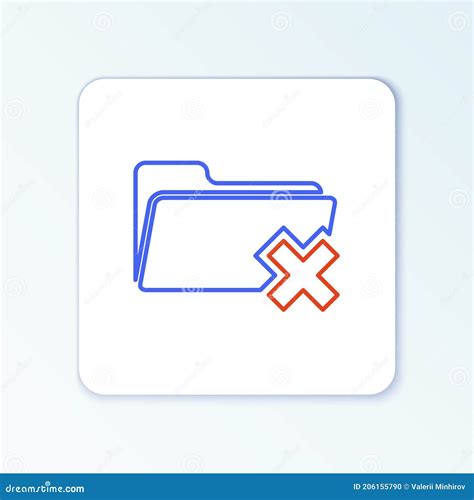 Line Delete Folder Icon Isolated On White Background Folder With Recycle Bin Delete Or Error