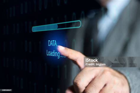 Data Loading Bar With Hand Businessman Loading Progress Bar Interface