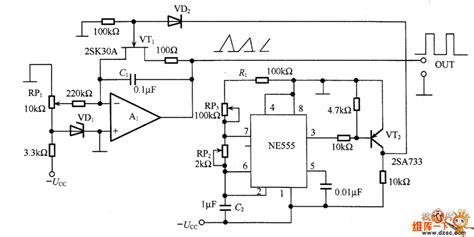 The NE555 sawtooth wave generator circuit - Signal_Processing - Circuit Diagram - SeekIC.com