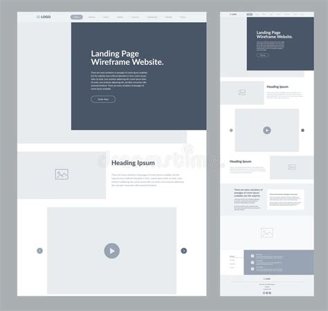 Modern Responsive Design Ux Ui Website Landing Page Wireframe Design For Business One Page