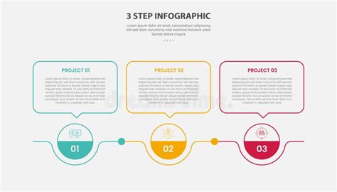 3 Points Template Infographic Outline Style With 3 Point Step Template