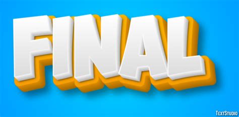 Final Yellow White 3d Text Effect Generator