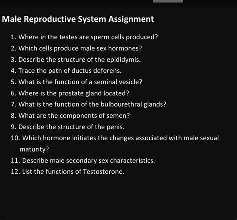 SOLVED 1 Where In The Testes Are Sperm Cells Produced 2 Which Cells Produce Male Sex