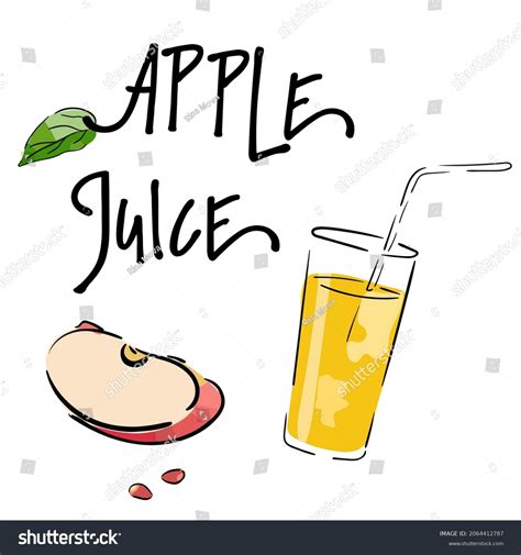 Apple Juice Illustration Drink Drawing Vector Stock Vector Royalty Free Shutterstock