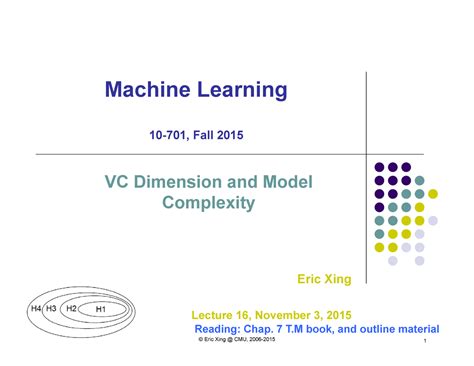 Introduction To Machine Learning Lecture Slides Lecture Machine Learning Fall Vc