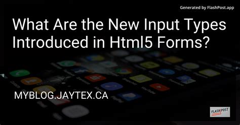What Are The New Input Types Introduced In Html5 Forms