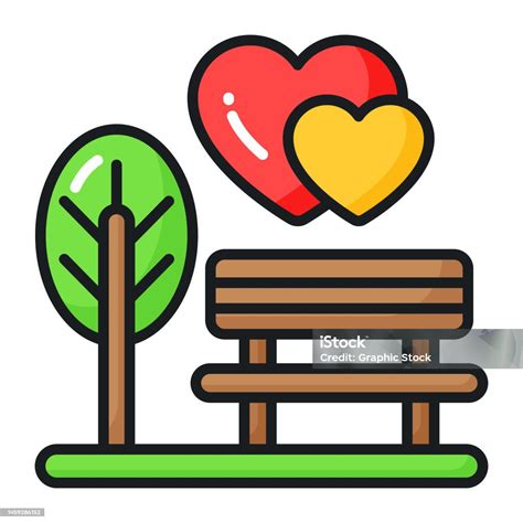 공원 벤치와 나무 하트 벡터 데이트 프리미엄 아이콘 디자인 공원에 대한 스톡 벡터 아트 및 기타 이미지 공원 공원 벤치