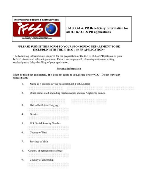 Beneficiary Information Form