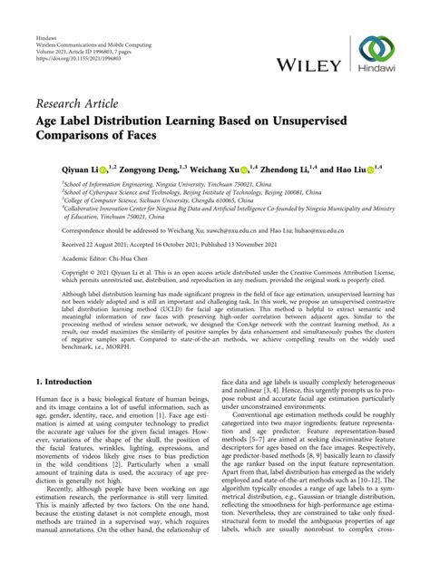 Pdf Age Label Distribution Learning Based On Unsupervised Comparisons