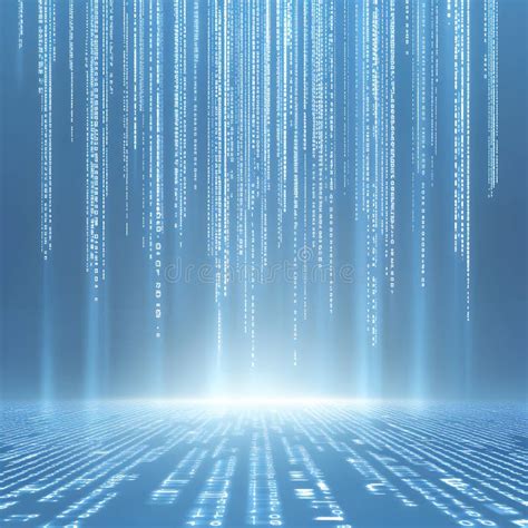 Binary Code Background Blue And White Color Matrix With Lines Creating A Futuristic