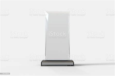 모의 를 위한 빈 투명 크리스탈 트로피 3d 렌더링 그림입니다 상에 대한 스톡 사진 및 기타 이미지 상 트로피 유리 재료