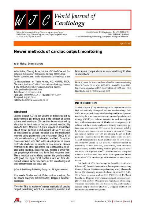 pdf newer methods of cardiac output monitoring