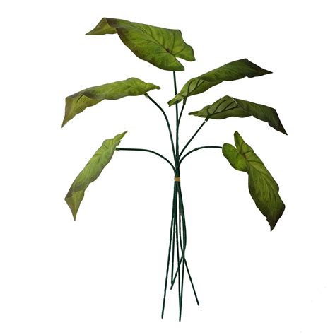 50cm Artificial Green Plastic Leaf Stem Leaf Artificial Plants And Trees