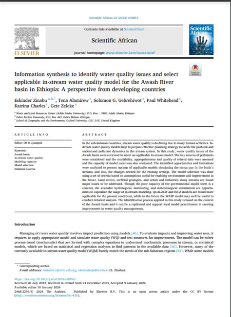 Information Synthesis To Identify Water Quality Issues And Select Applicable In Stream Water