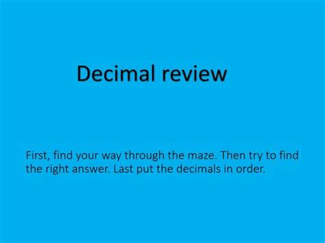 Decimal Review Interactive PowerPoint Self Check By Accommodating With KC