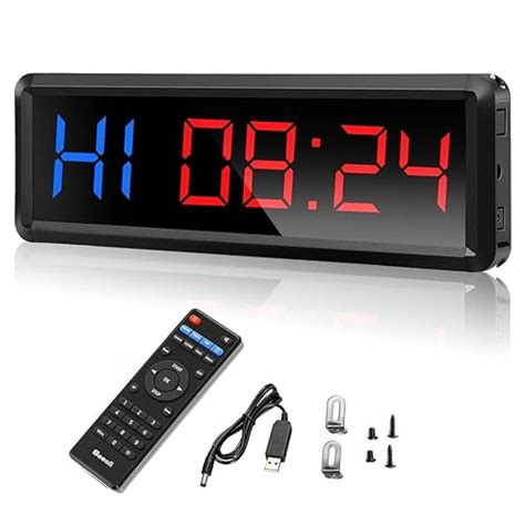 Seesii Gym Timer Clock For Home Gym Gym Timer With Remote Countdown Up Workout Stopwatch With