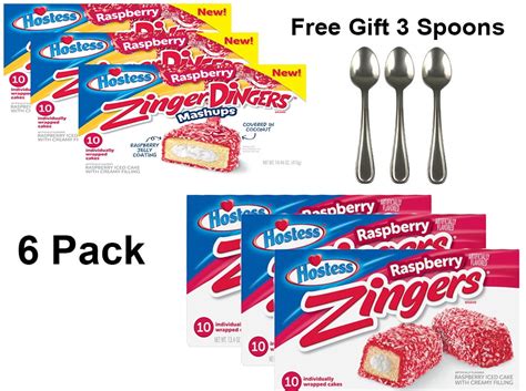 Hostess Raspberry Zingers Raspberry Iced Cakes 13 40 Oz 10 Count And Hostess Zinger Dingers