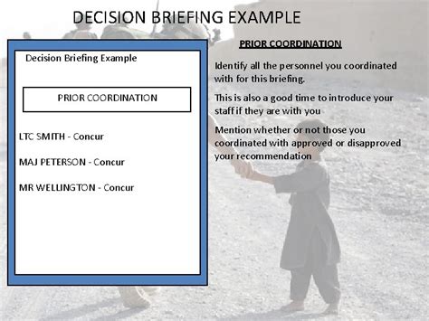 The Decision Briefing Decision Briefing Example Decision Briefing