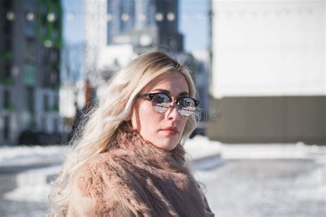 Beautiful Russian Girl From Siberia Portrait In Winter Stock Image