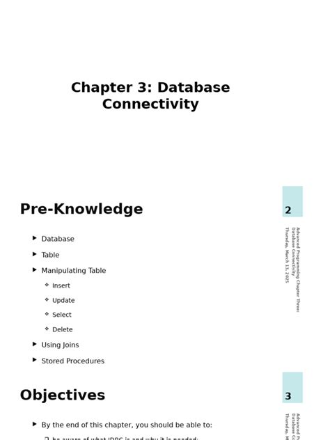 Chapter 3 Database Connectivity Pdf Databases Sql