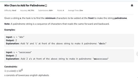 Geeksforgeeks Gfg160 Geekstreak2025 Palindrome Kmpalgorithm Stringproblems