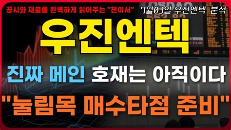 우진엔텍 주가전망 진짜 메인 호재 아직 안나왔습니다눌림목 매수 타점 다시 잡을때 원전 분석및 목표가 Youtube