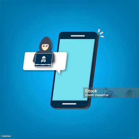 Hacker Malware Notification On Mobile Phone Smartphone With Hacker