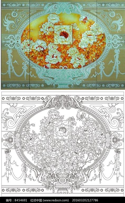 欧式奢华花纹玻璃雕刻图案图片下载红动中国