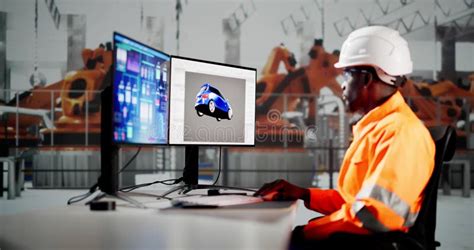African American Coder Using Computer At Desk Stock Image Image Of