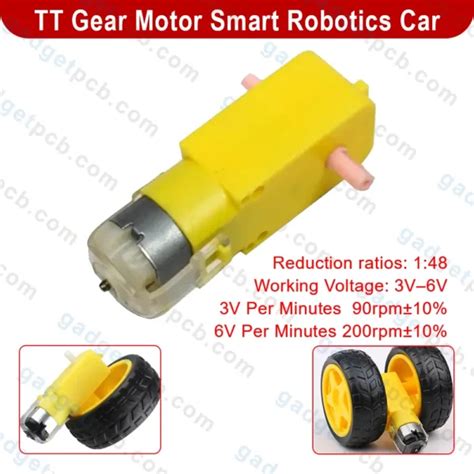 100rpm Tt Gear Motor Double Shaft Dual Axis Price In Bangladsh