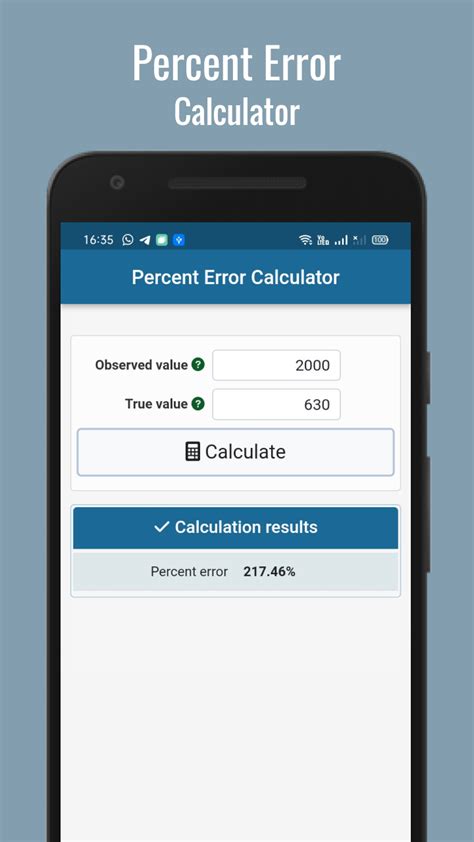 Percent Error Calculatoramazondeappstore For Android