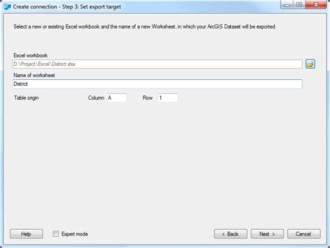 Export Arcgis Data To Excel And Create A Connection