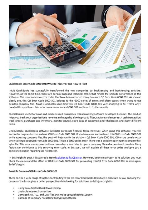 Learn How Can Be Solved The Error Code 6000 301 In The Quickbooks