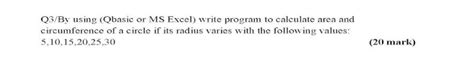 Solved Q3by Using Qbasic Or Ms Excel Write Program To