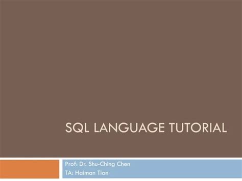 Ppt Sql Tutorial A Beginners Guide Powerpoint Presentation Free