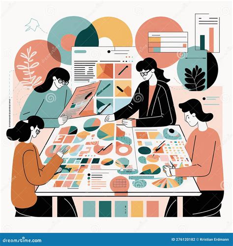 ux research team analyzing user data flat illustration stock