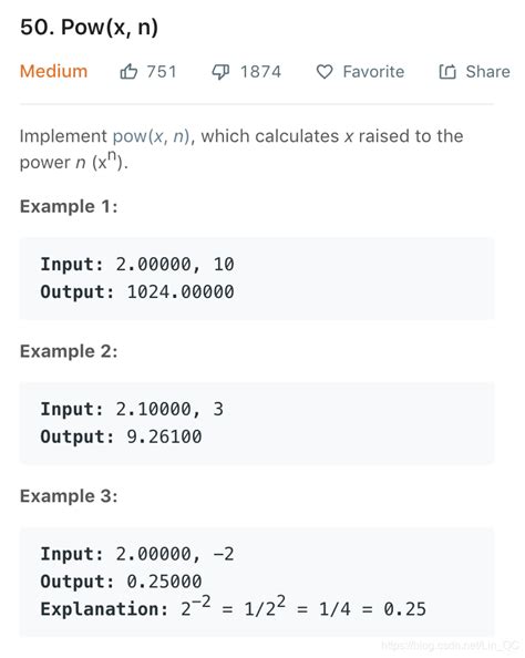 leetcode 50 pow（x，n） double mypow double x int n { if n 0 return