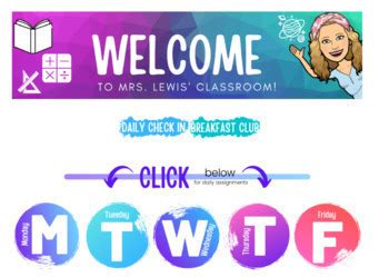 Canvas Buttons Headers By Tara Lewis TPT