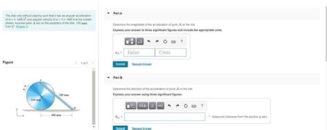 Solved Part A The Disk Rolls Without Slipping Such That It