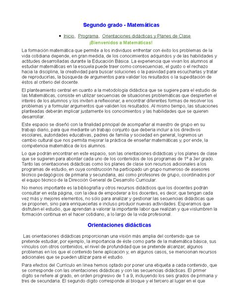 Segundo Grado Actividades De Desarrollo Segundo Grado Matemáticas